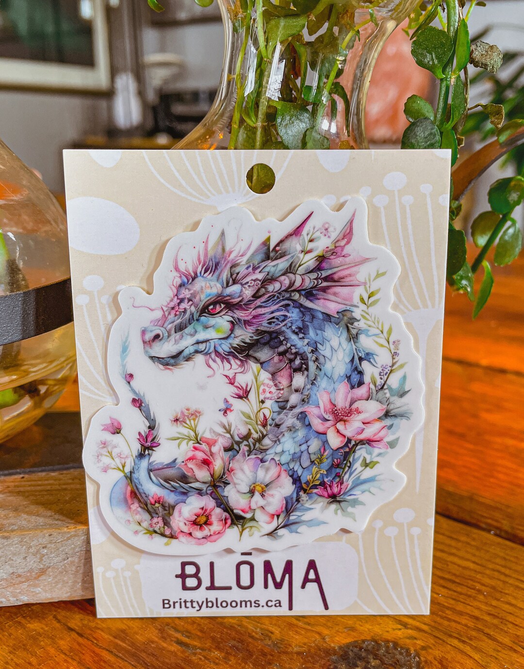 Vinyl Sticker/ Tumbler Sticker/ Purple Lotus Dragon/ Fantasy/ Dragons ...