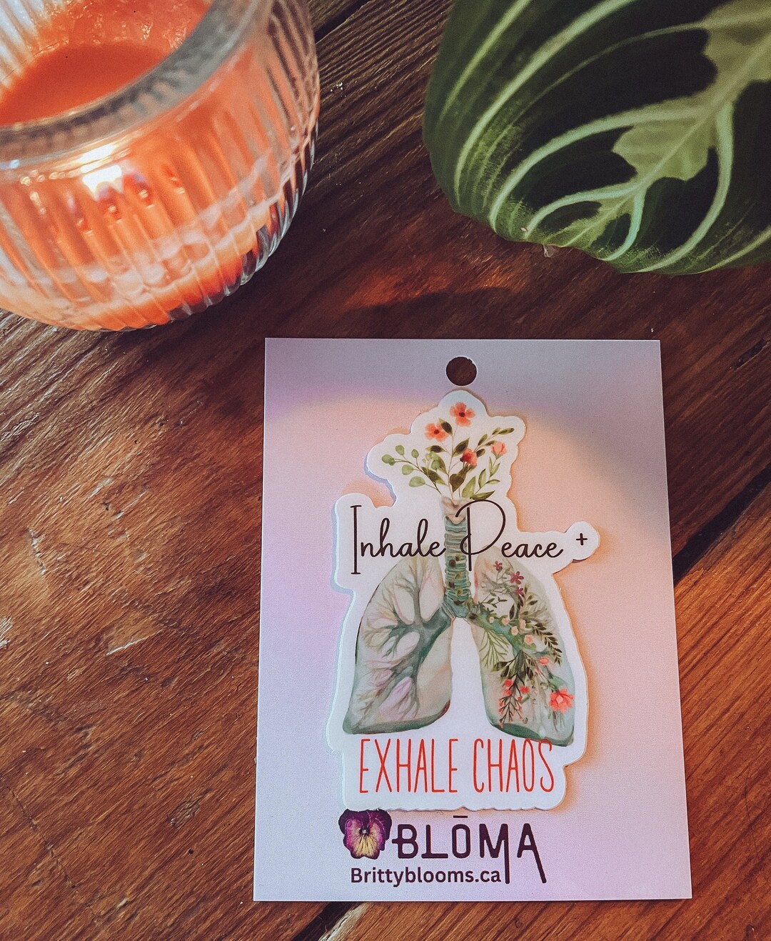 Vinyl Sticker/ Water Bottle Sticker/ Inhale Peace Exhale Chaos Floral ...