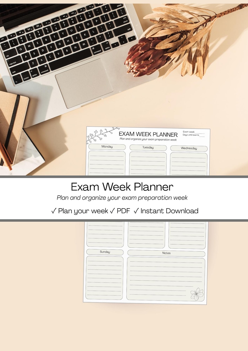 Exam Week Planner Printable, Weekly Exam Study Planner PDF, Exam ...