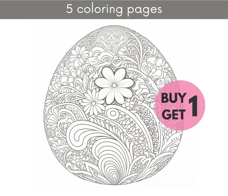 Mandala Easter Egg | Coloring Page for Adult | Grayscale Coloring ...