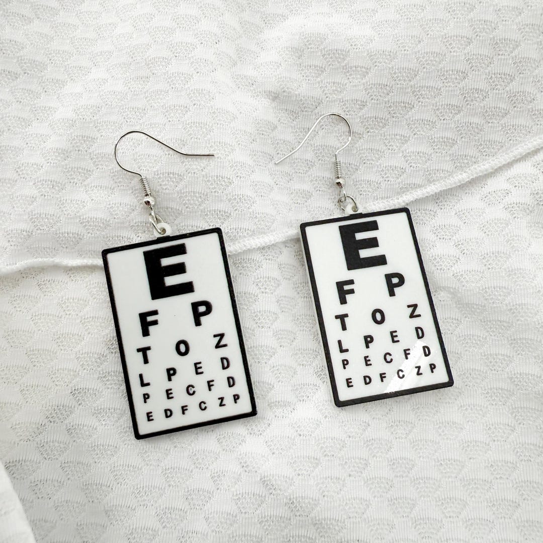 Eye Chart Earrings, Snellen Eye Chart Jewelry, Optometry Earrings, Optometry Jewelry ...