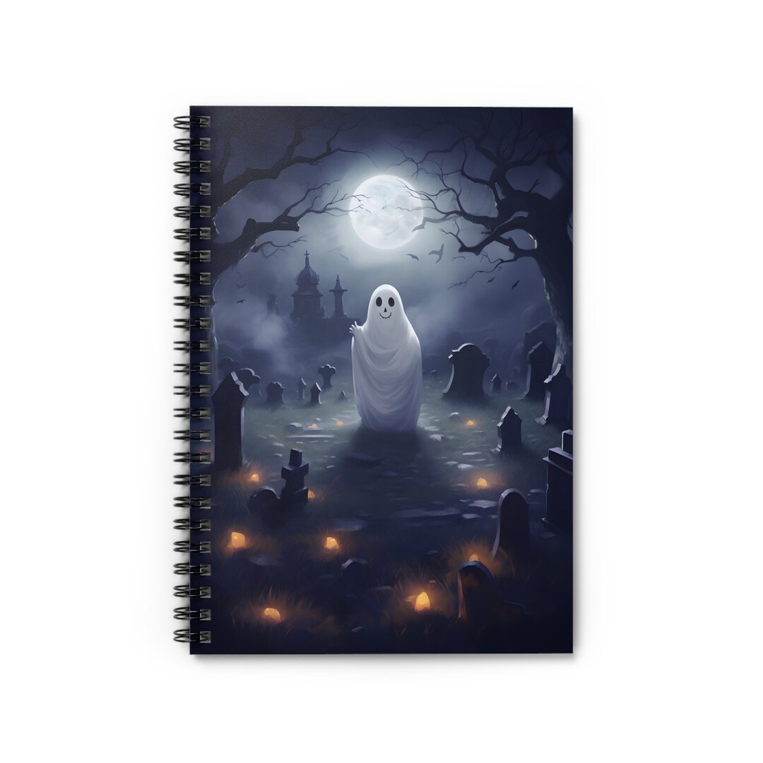 Ghost Notebook, Halloween Spiral Journal, Halloween Gift, School ...