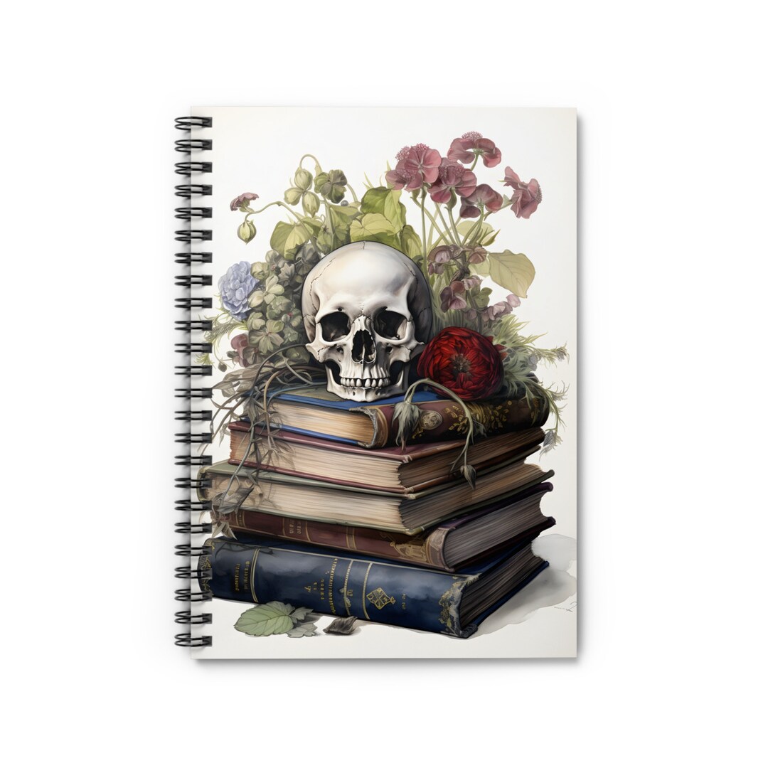 Custom Notebook, Skull Spiral Journal, Halloween Gift, School Supplies ...