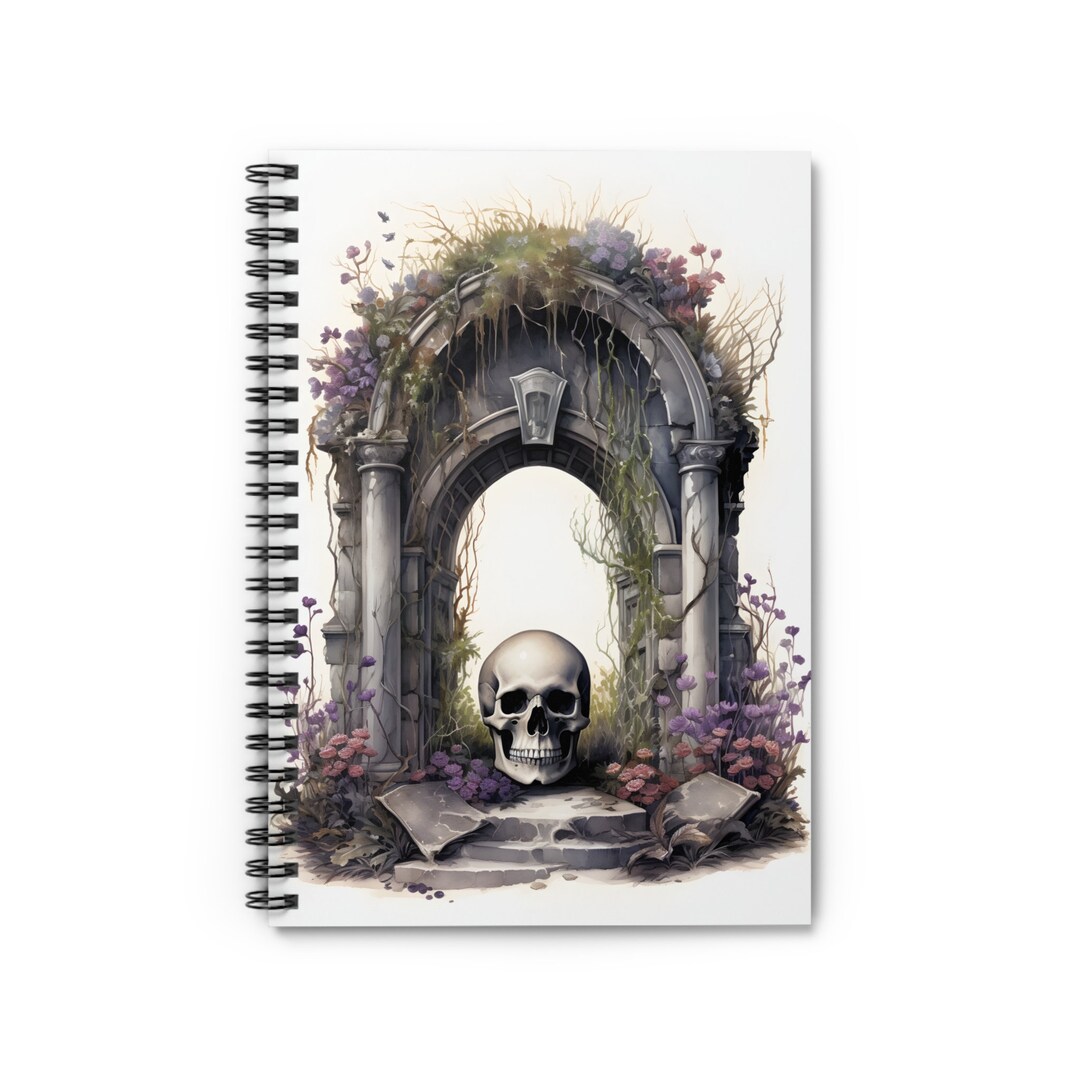 Custom Notebook, Skull Spiral Journal, Halloween Gift, School Supplies ...