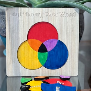 Primary Color Wheel Puzzle Handmade Hand Painted and Designed - Etsy
