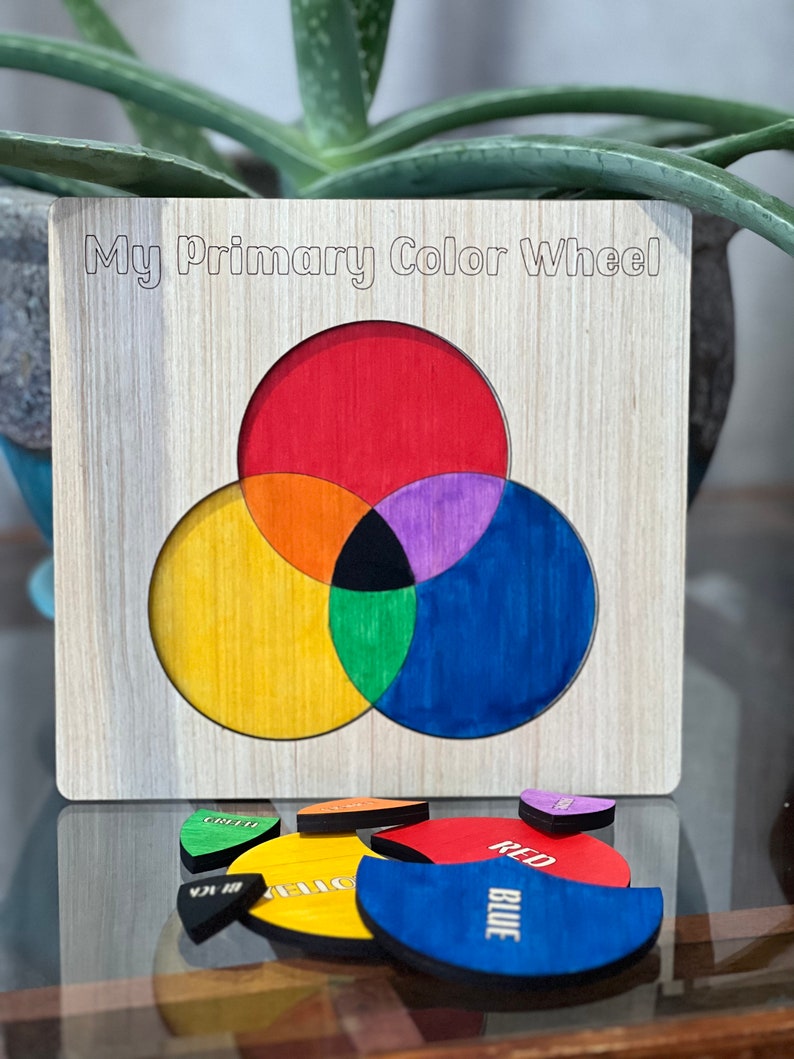 Primary Color Wheel Puzzle Handmade Hand Painted and Designed - Etsy