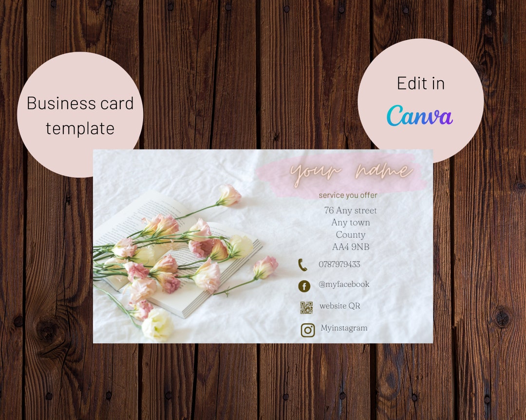 Editable Business Card. Business Card Template. Printable Business Card ...
