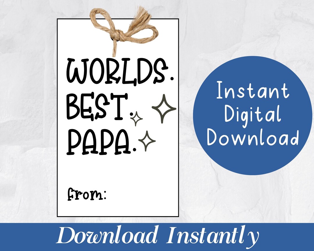 Worlds Best Dad Gift Tags Printable Gift Tags DIY Tag Ideas - Etsy