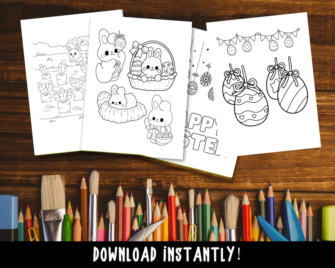 Printable Easter Art Coloring Page Bundles for Kids School - Etsy