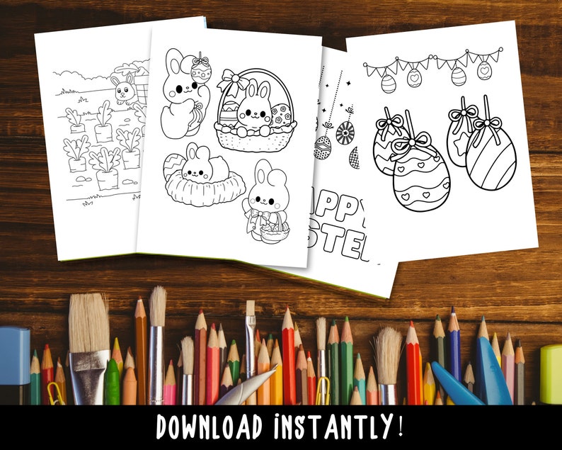 Printable Easter Art Coloring Page Bundles for Kids School - Etsy
