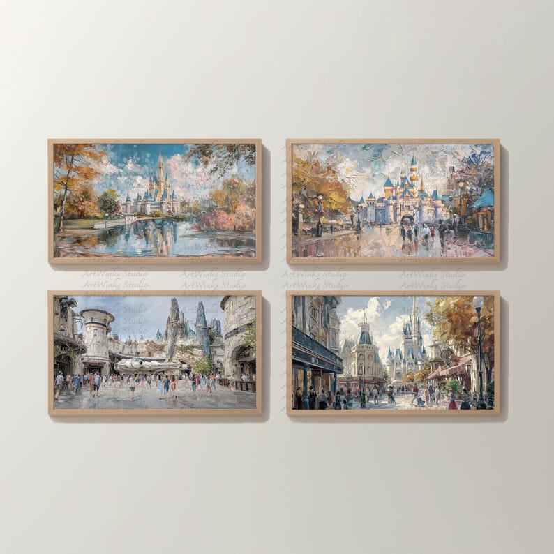 Theme Park Frame TV Art Set of 20 Prints | Digital Download Collection ...