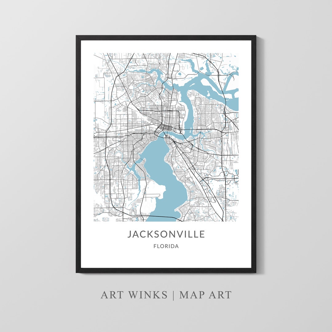 Jacksonville Map Print, Map Poster, Printable Map, City Map Print, Map ...