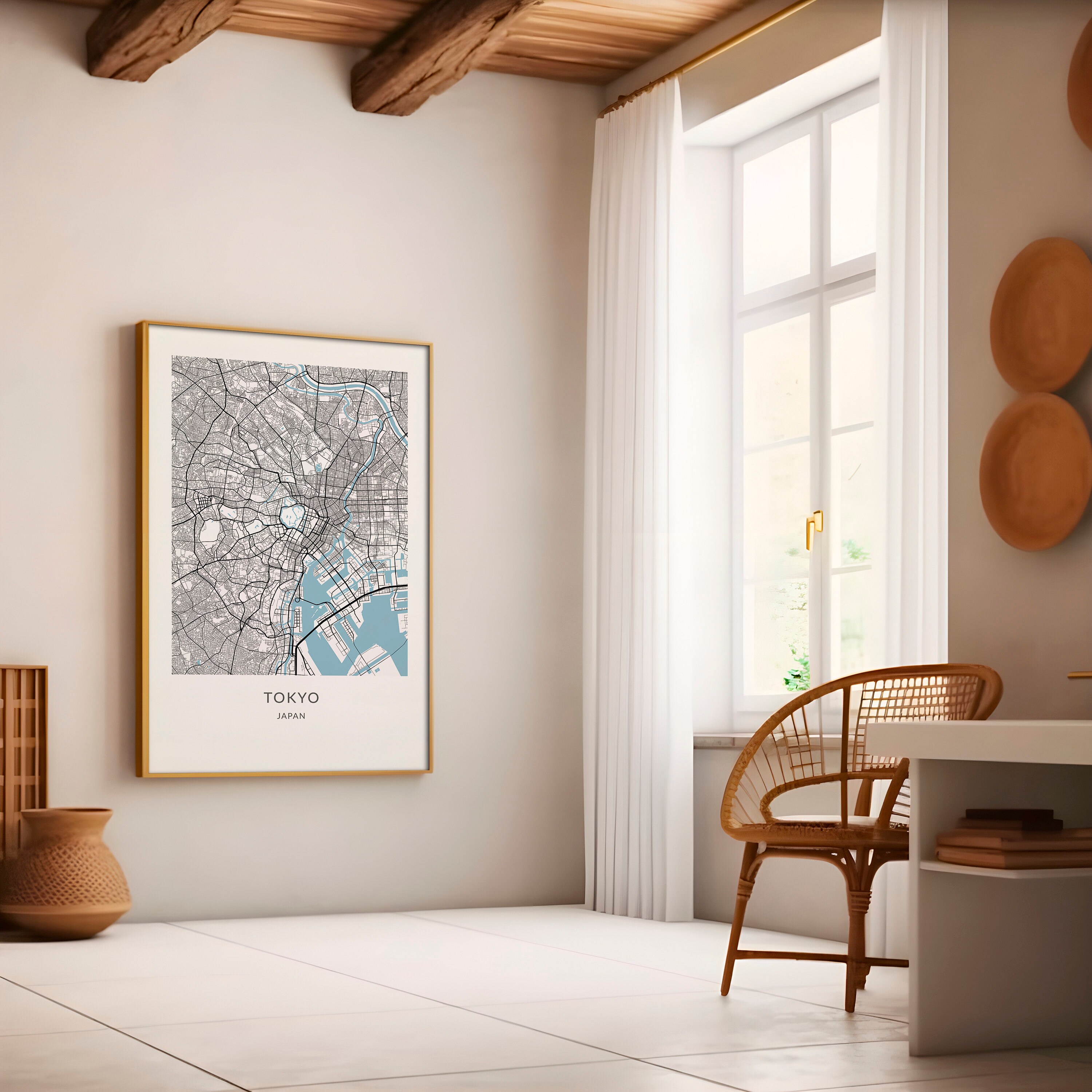 Tokyo Map Print, Map Poster, Japan Map, City Map Print, Map Wall Art ...