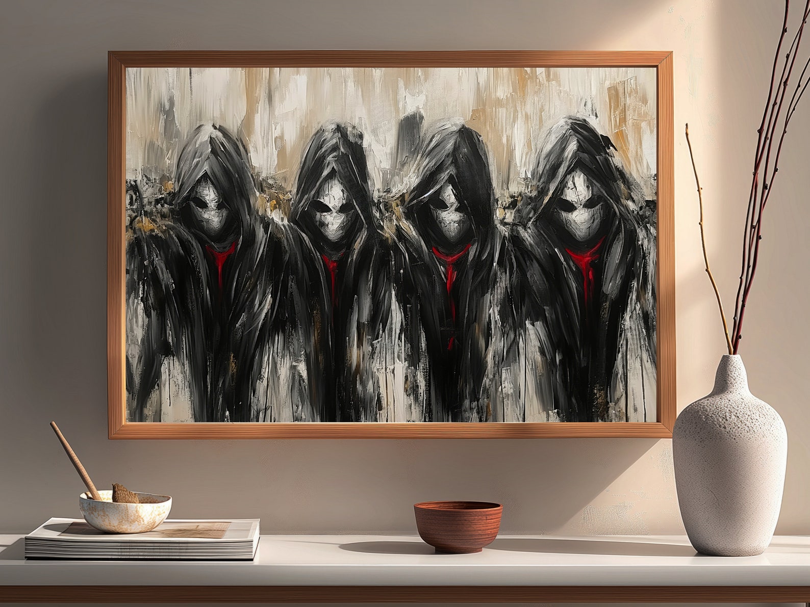 Halloween Wall Art Printable, Dark Gothic Expressionist Painting of ...