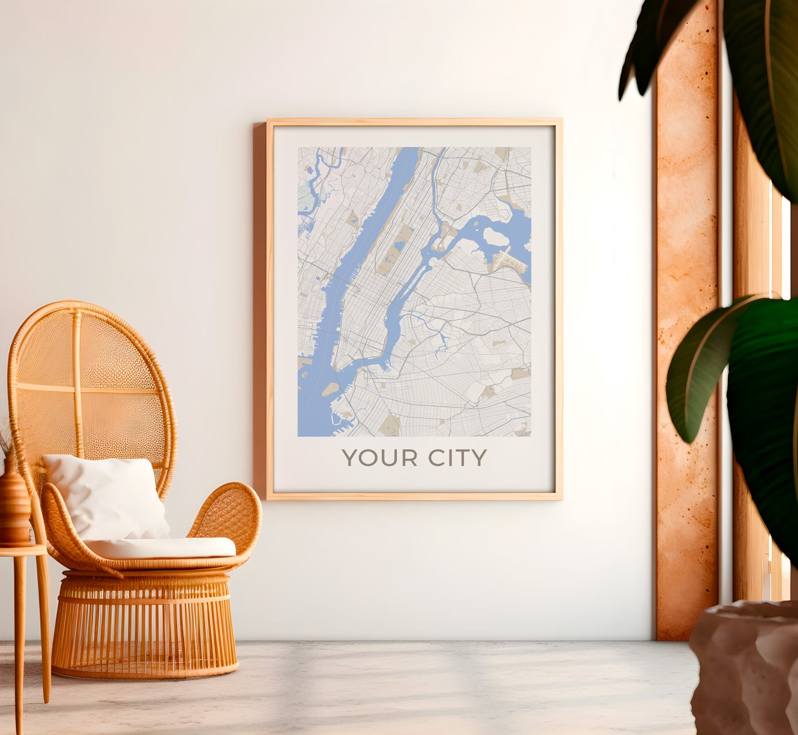 Custom City Map, Customized Map Wall Art, Custom Map Poster, Customized ...