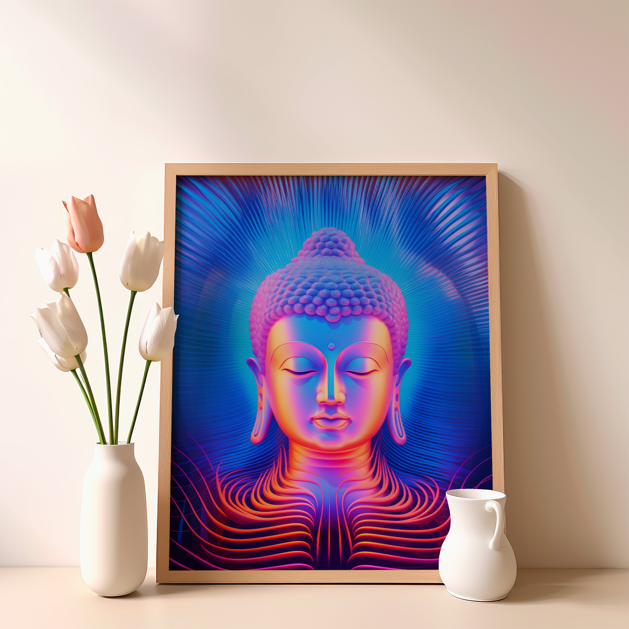 Buddha Wall Art, Buddha Print, Wall Decor Over the Bed, Watercolor ...