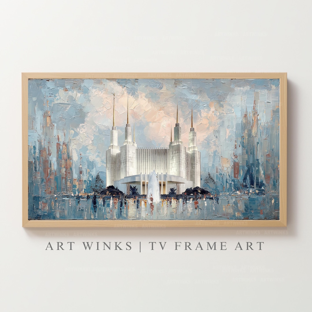 Washington DC Temple Frame TV Art Download, LDS Oil Painting, Modern ...