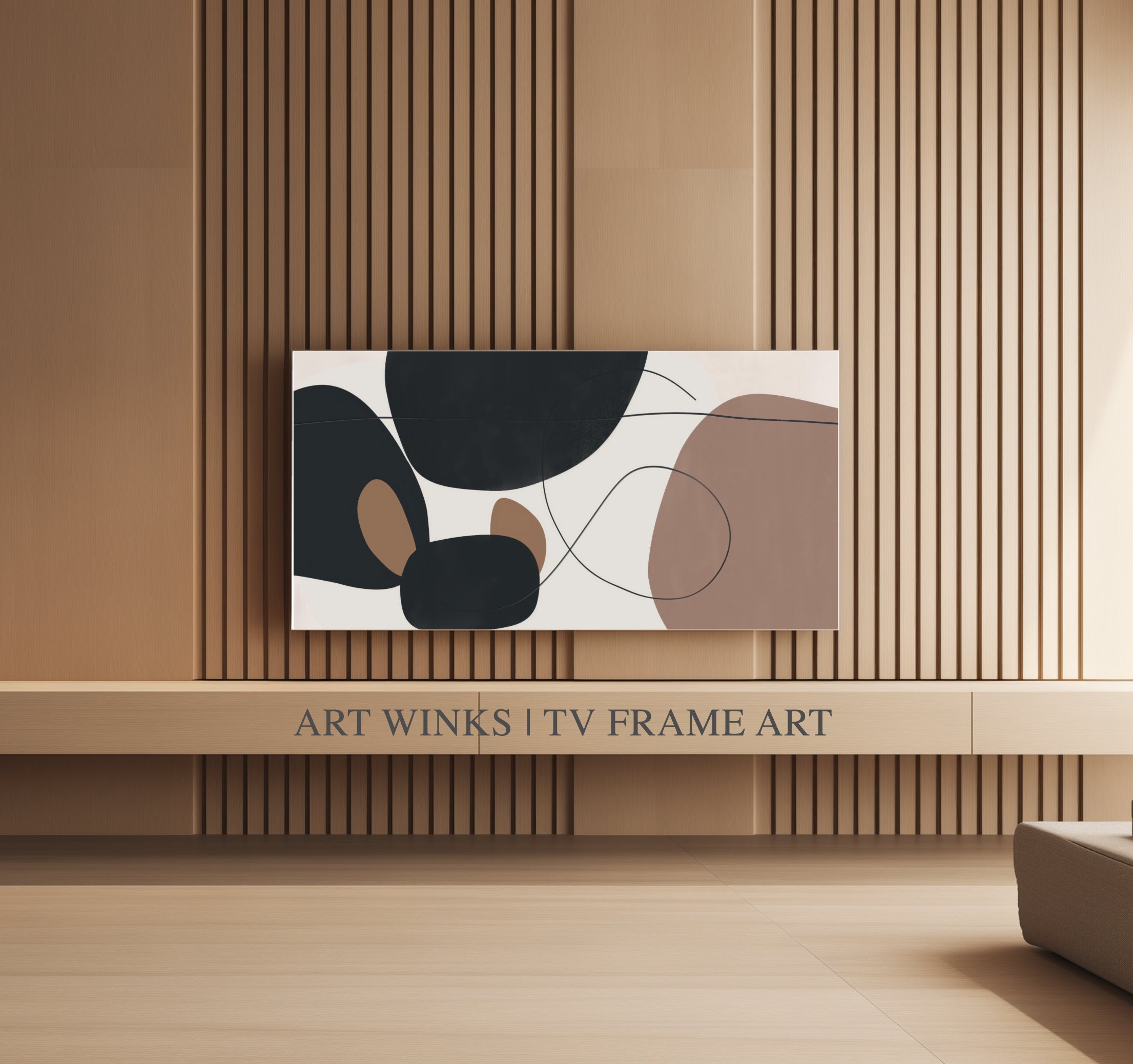 Abstract Lines and Shapes Frame TV Art, Moody Room, Frame TV Art Modern ...