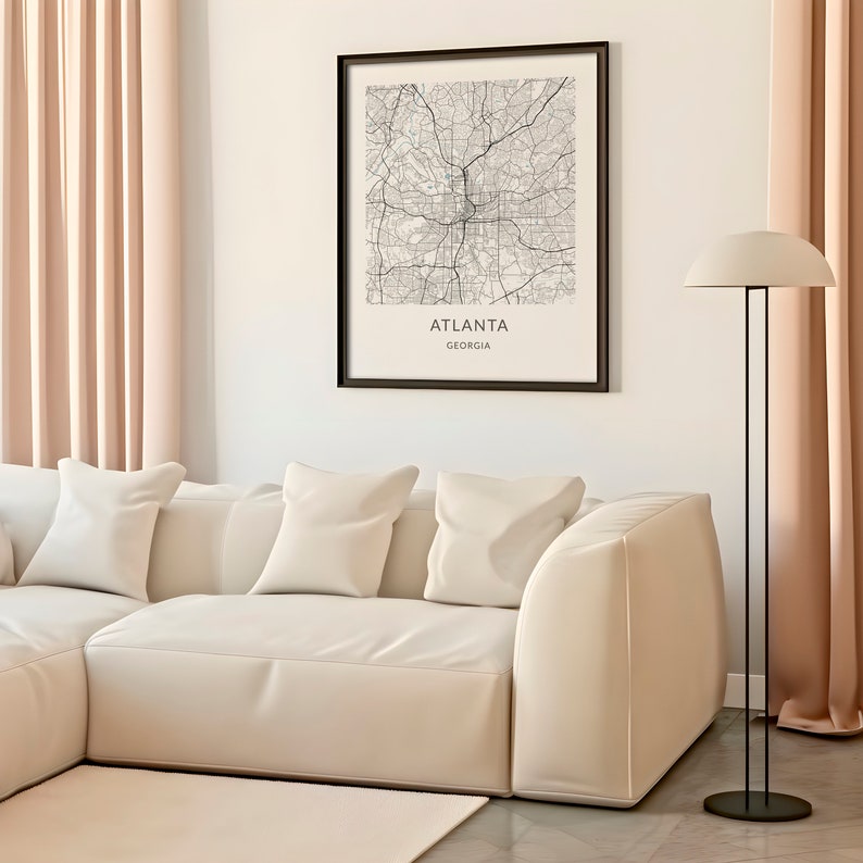 Atlanta Map Print, Map Poster, Printable Map, City Map Print, Map Wall ...