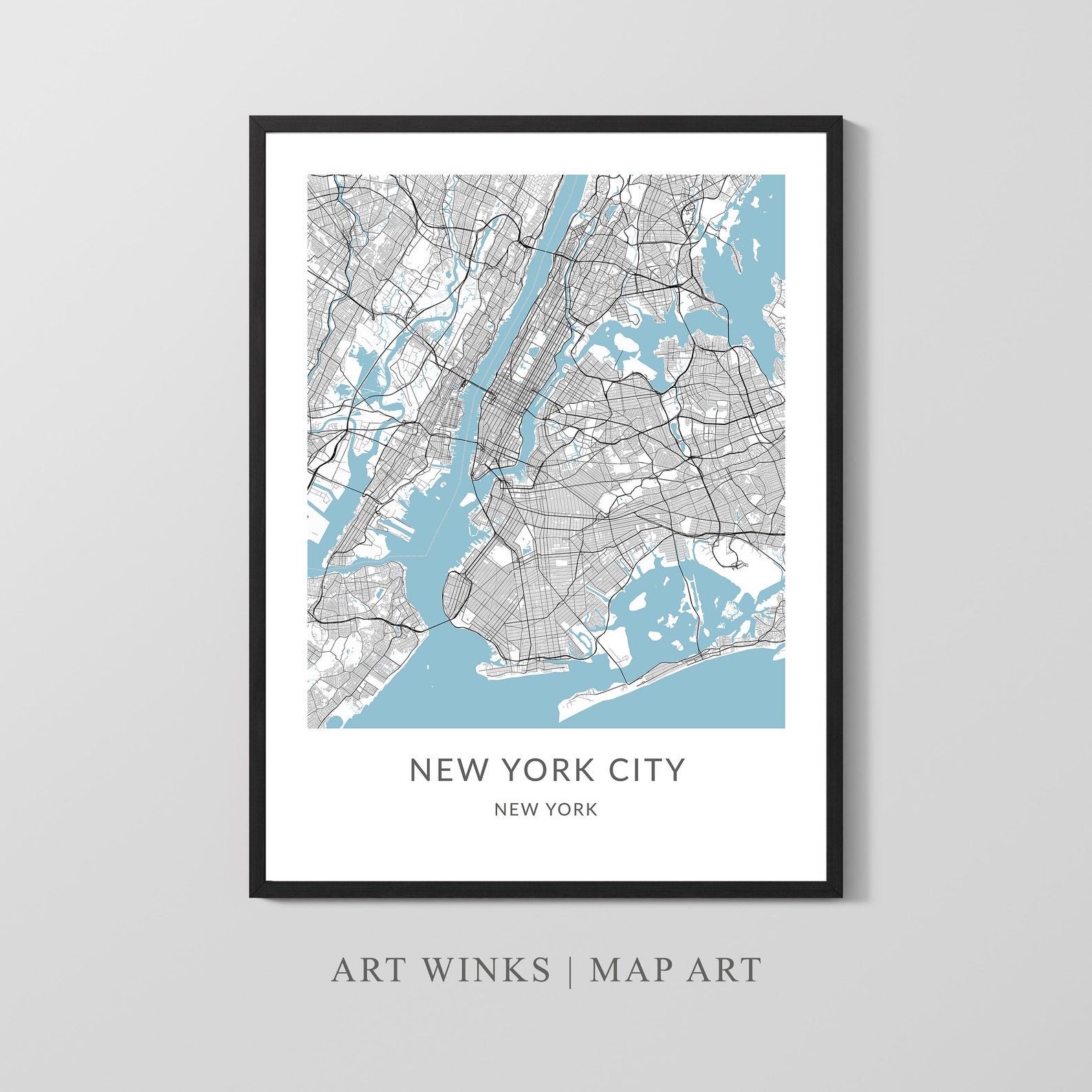 New York City Map Print, Map Poster, Printable Map, City Map Print, Map ...