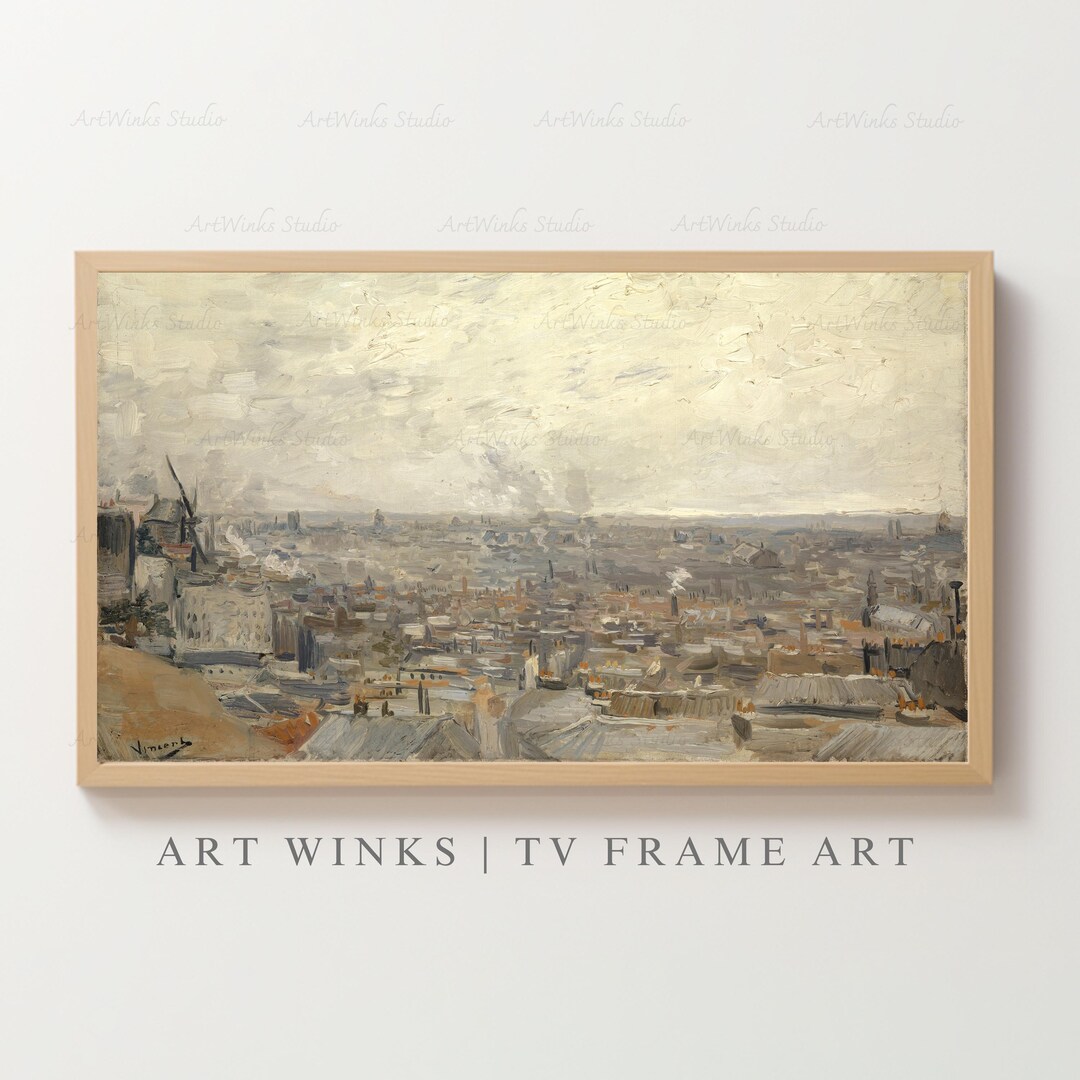 Frame TV Art, Vincent Van Gogh View From Montmartre Oil Painting ...