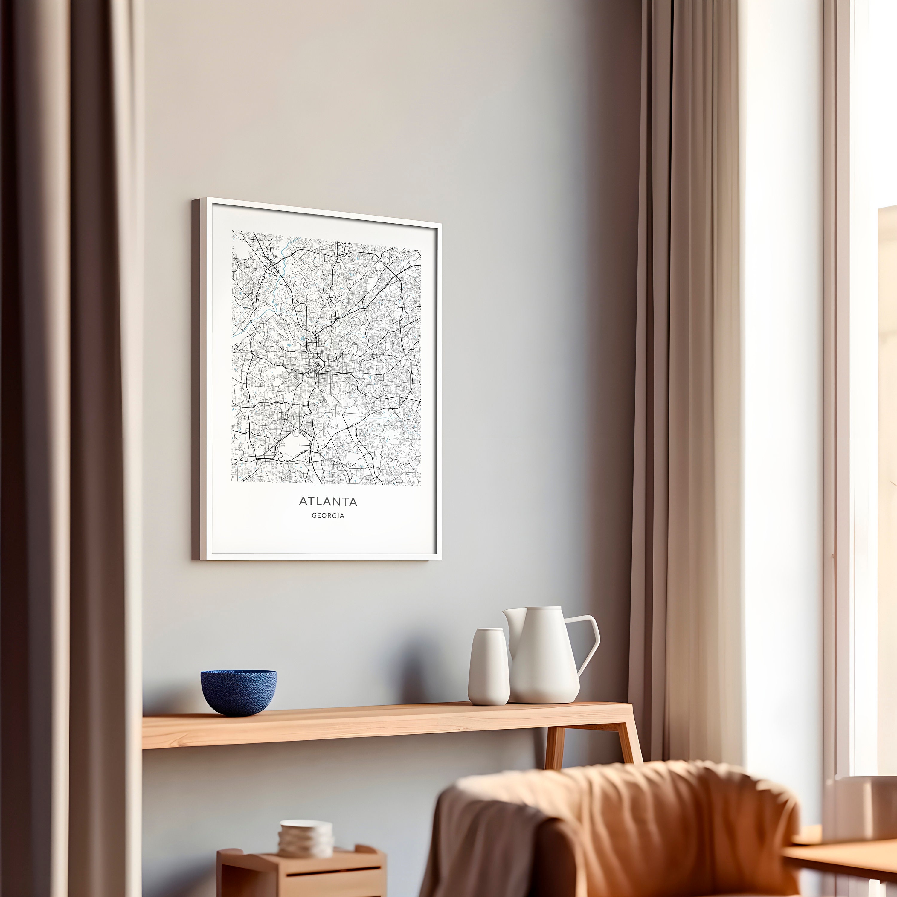 Atlanta Map Print, Map Poster, Printable Map, City Map Print, Map Wall ...