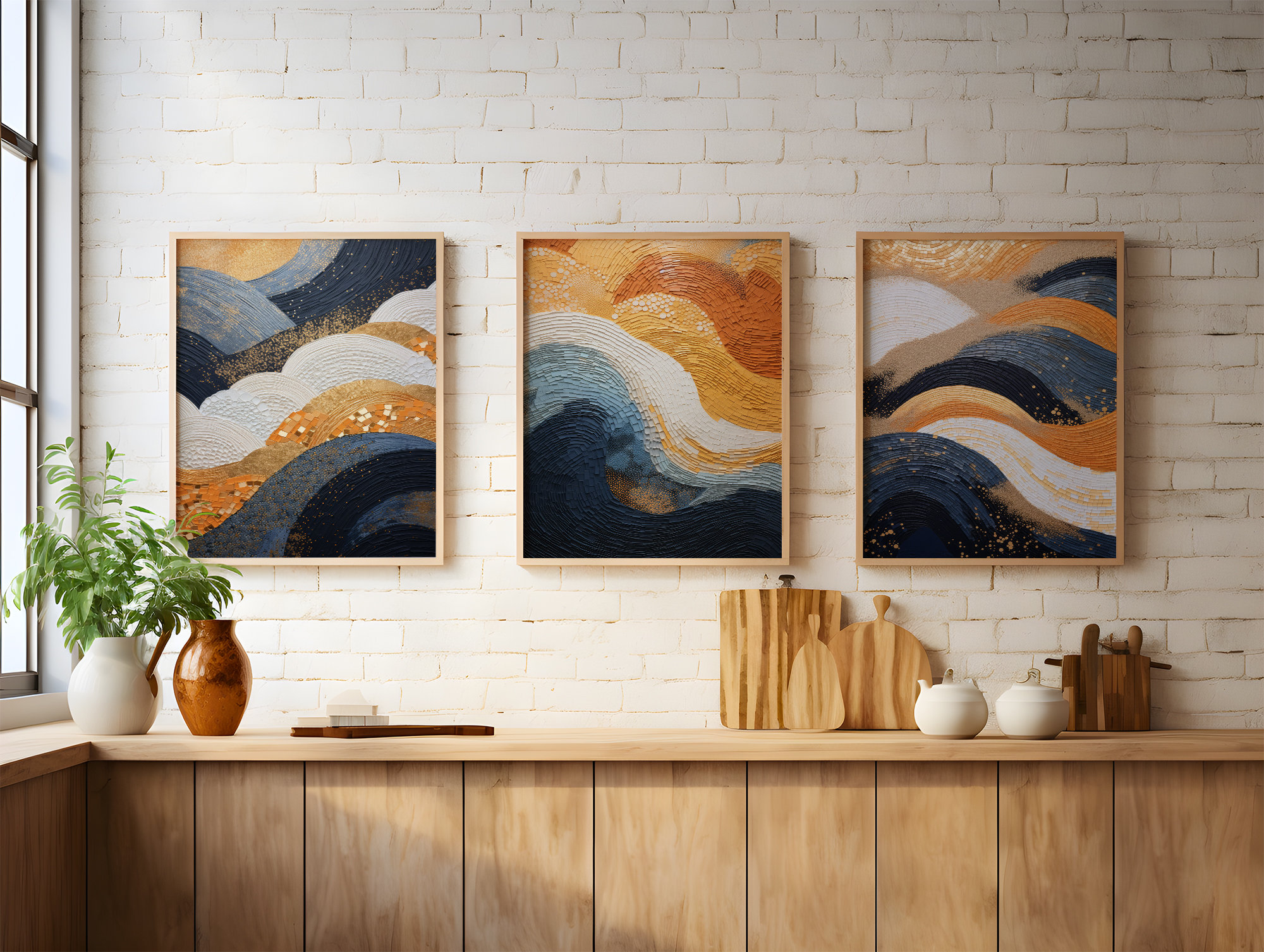 Textured Modern Abstract Wall Art Digital Prints Set of 3 - Etsy
