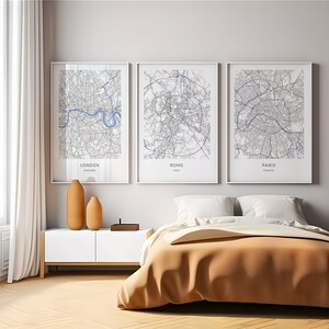 London, Paris, Rome Map Set - Printable Wall Art & City Posters, 3 ...