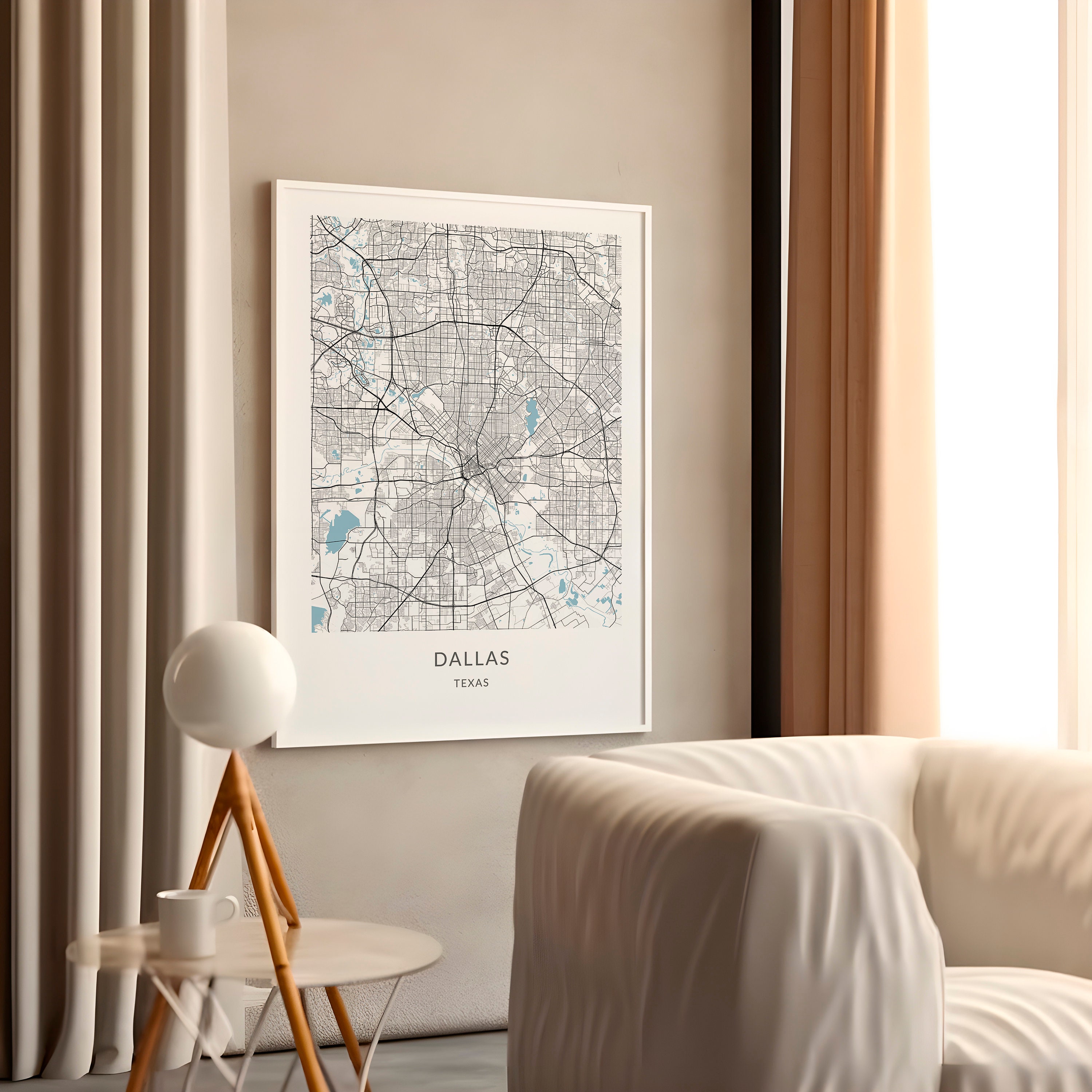 Dallas Map Print, Map Poster, Printable Map, City Map Print, Map Wall ...