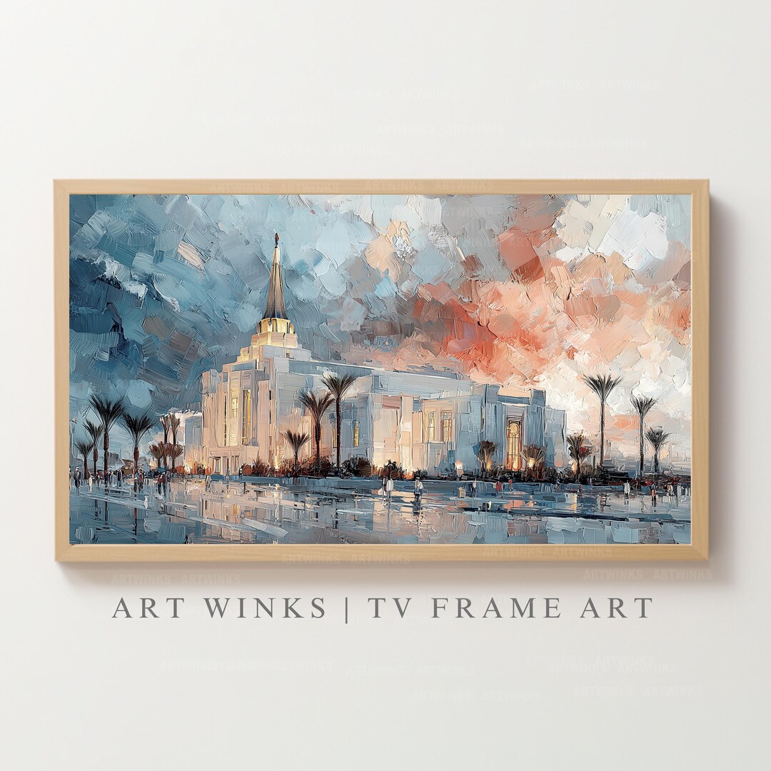 Gilbert Arizona Temple Frame TV Art Download, LDS Digital Oil Painting ...
