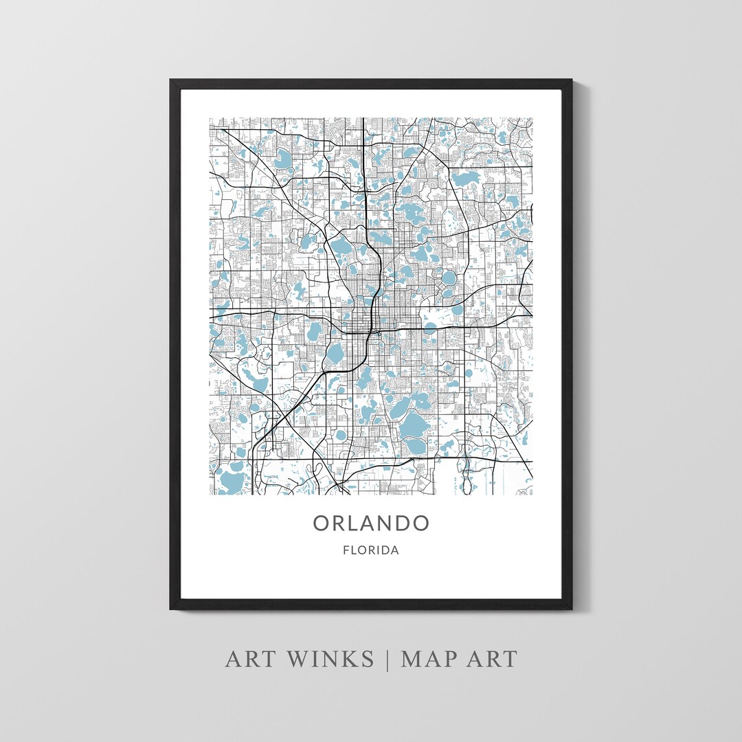 Orlando Map Print, Map Poster, Printable Map, City Map Print, Map Wall ...