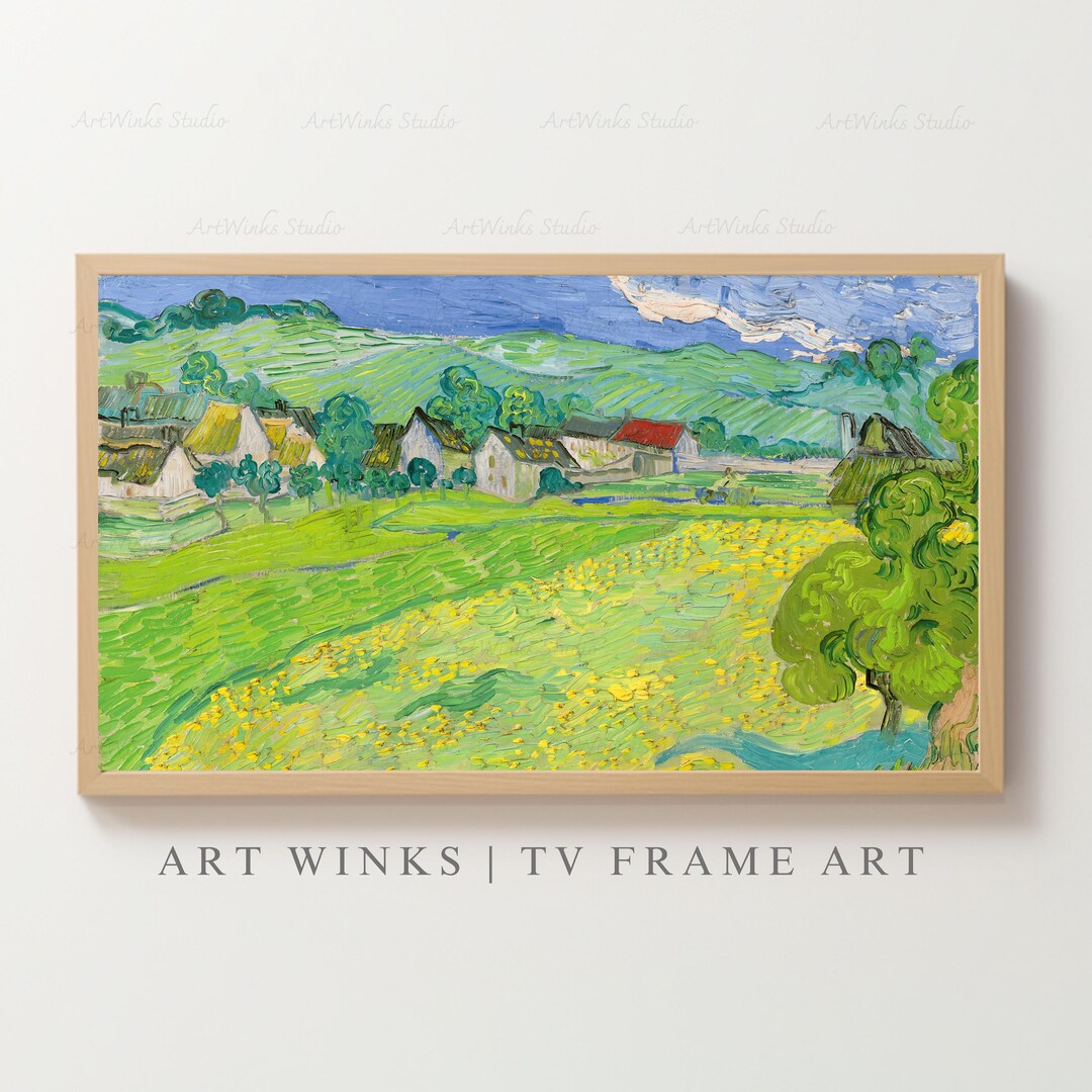 Frame TV Art, Vincent Van Gogh View of Vessenots Near Auvers Oil ...