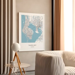 Tampa Map Print, Map Poster, Printable Map, City Map Print, Map Wall ...
