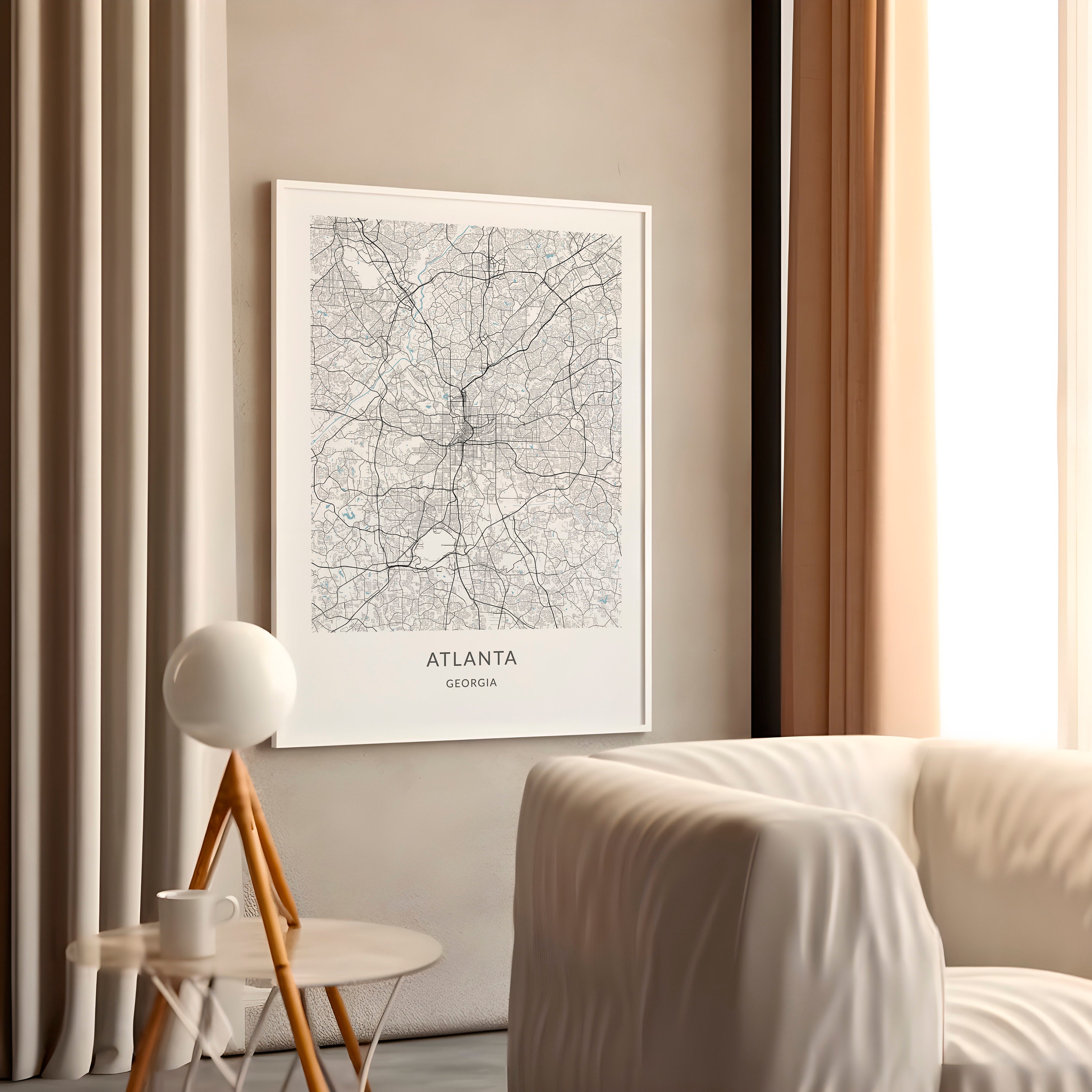 Atlanta Map Print, Map Poster, Printable Map, City Map Print, Map Wall ...