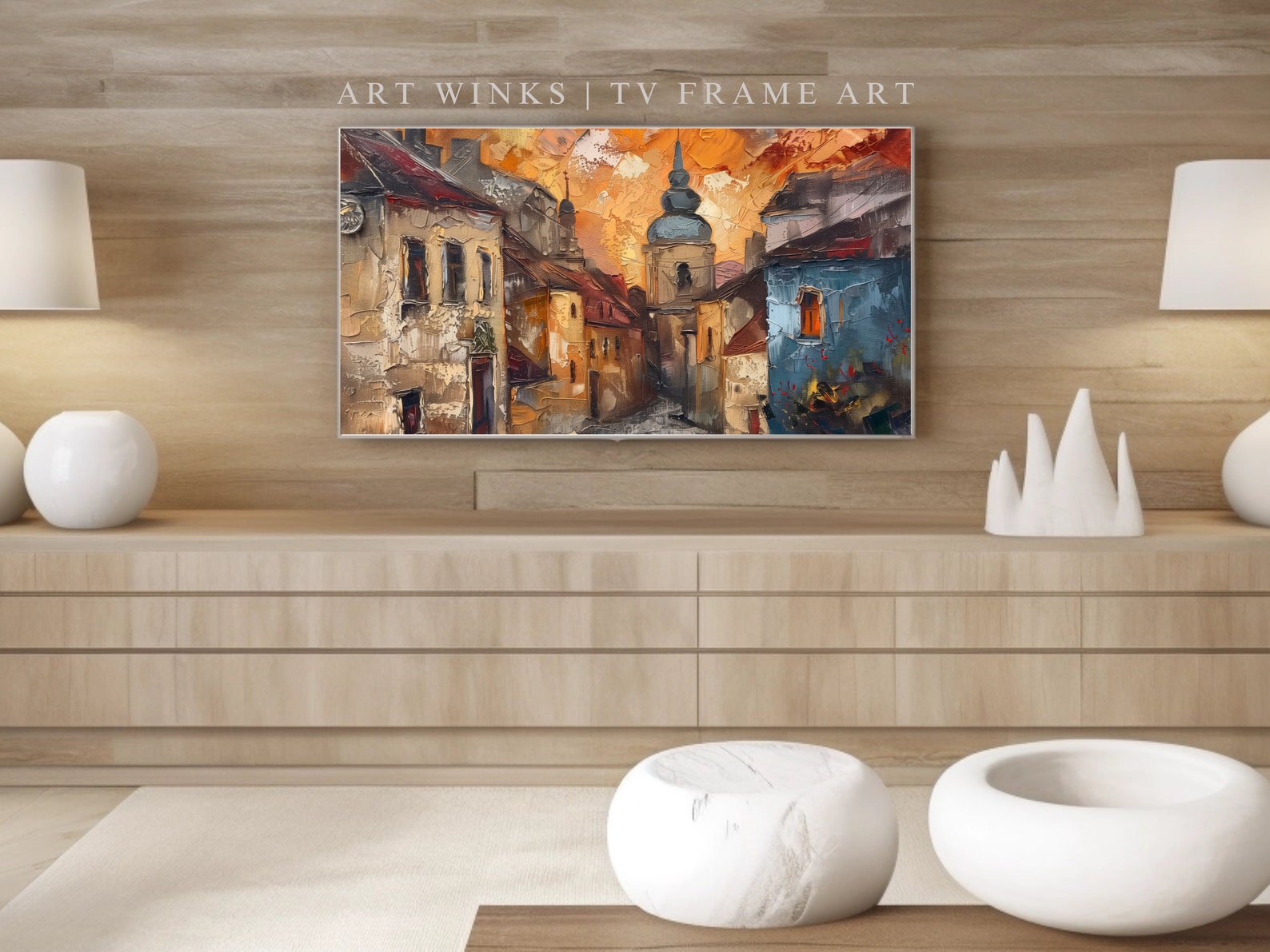 Frame TV Art, Twilight in Transylvania: Sighisoara Medieval Charm - Oil ...
