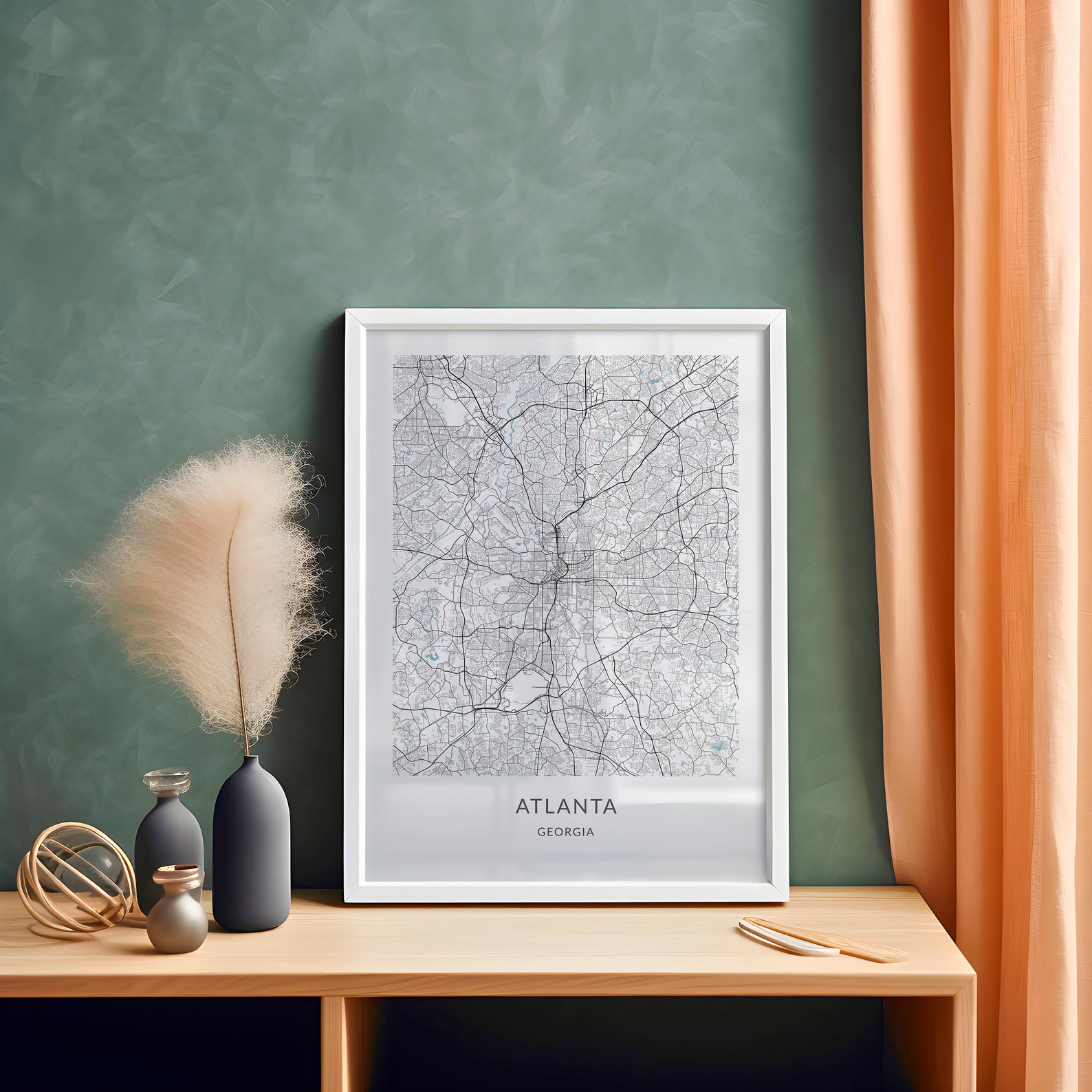 Atlanta Map Print, Map Poster, Printable Map, City Map Print, Map Wall ...