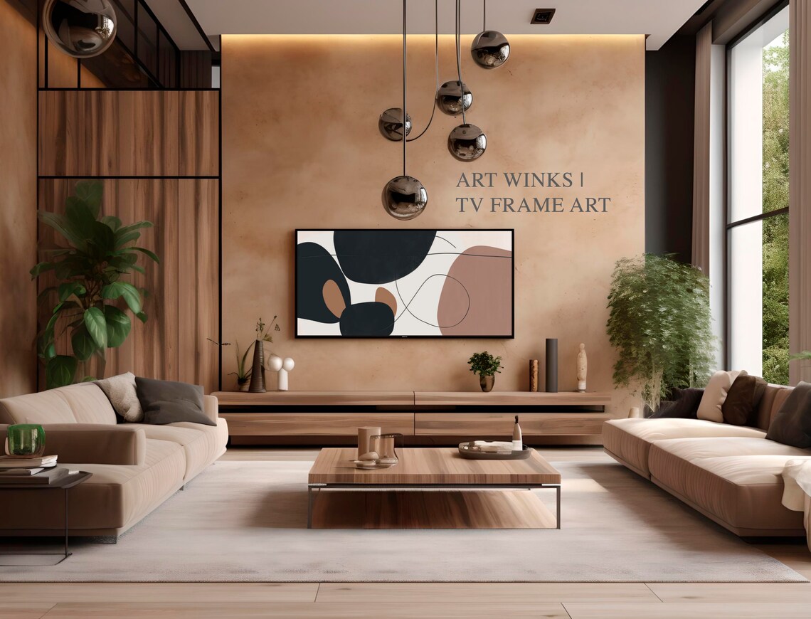 Abstract Lines and Shapes Frame TV Art, Moody Room, Frame TV Art Modern ...