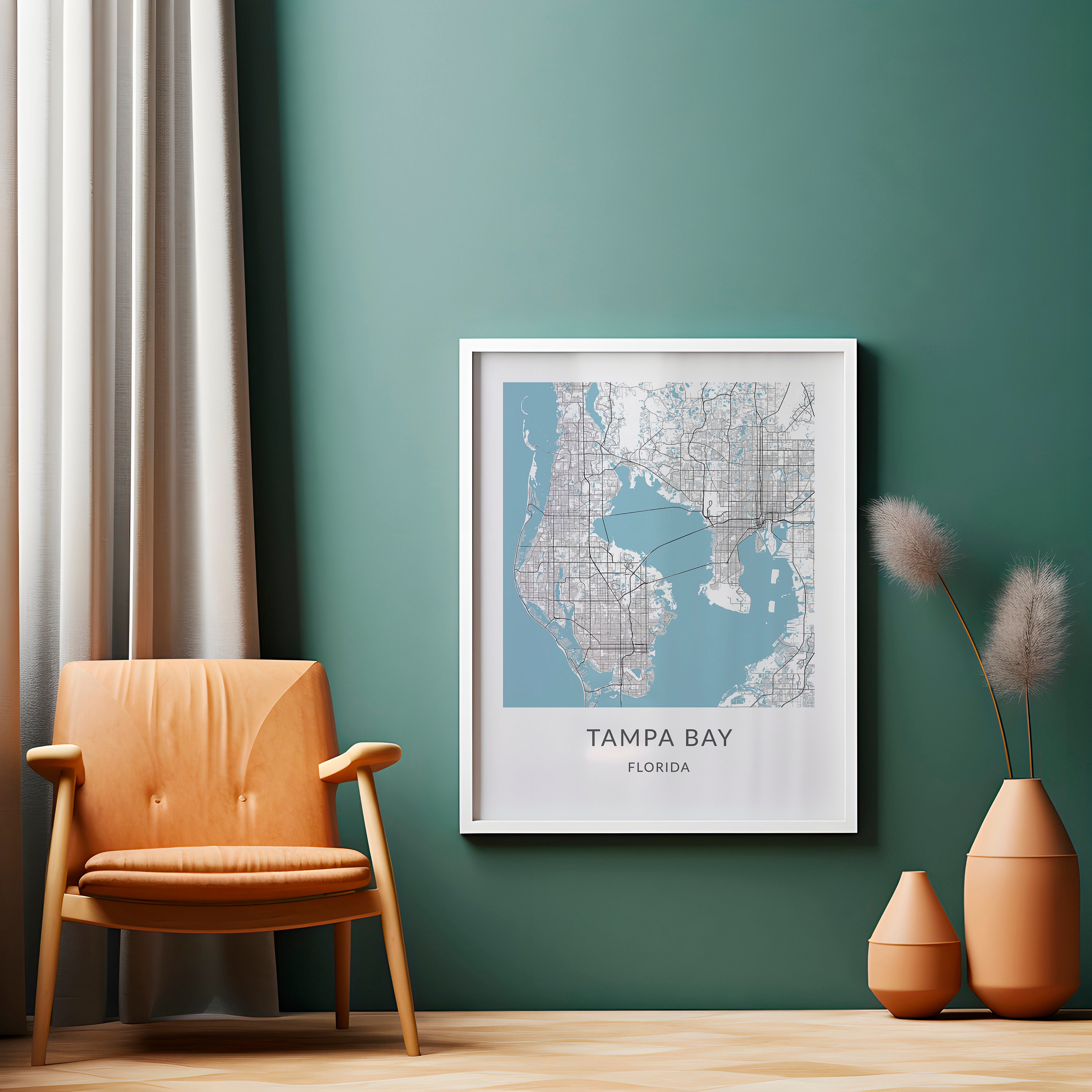 Tampa Map Print, Map Poster, Printable Map, City Map Print, Map Wall ...