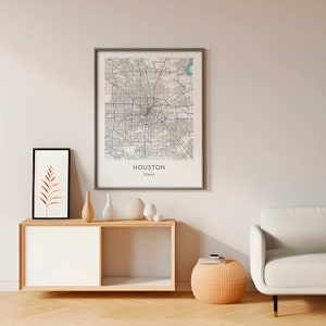 Houston Map Print, Map Poster, Printable Map, City Map Print, Map Wall ...
