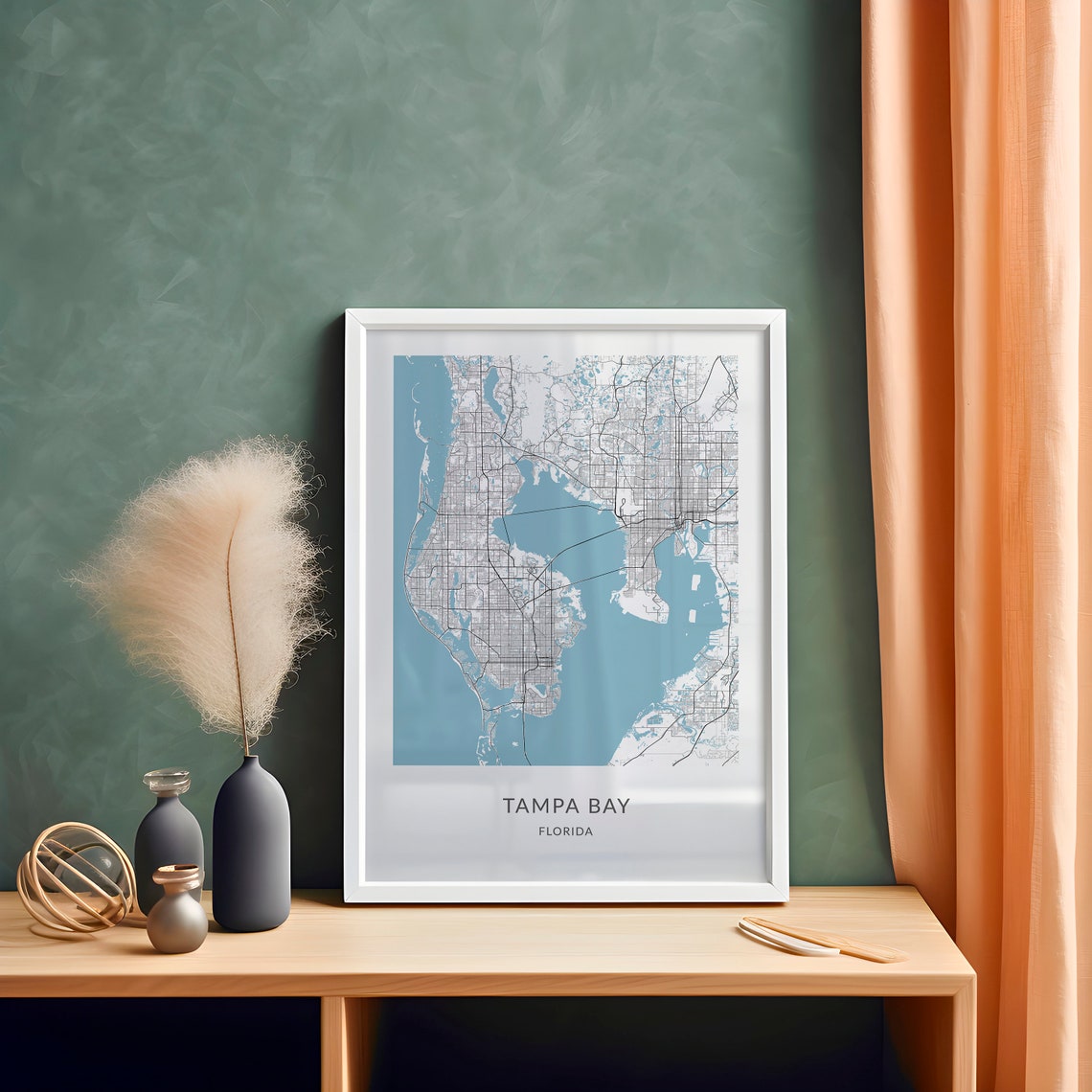 Tampa Map Print, Map Poster, Printable Map, City Map Print, Map Wall ...