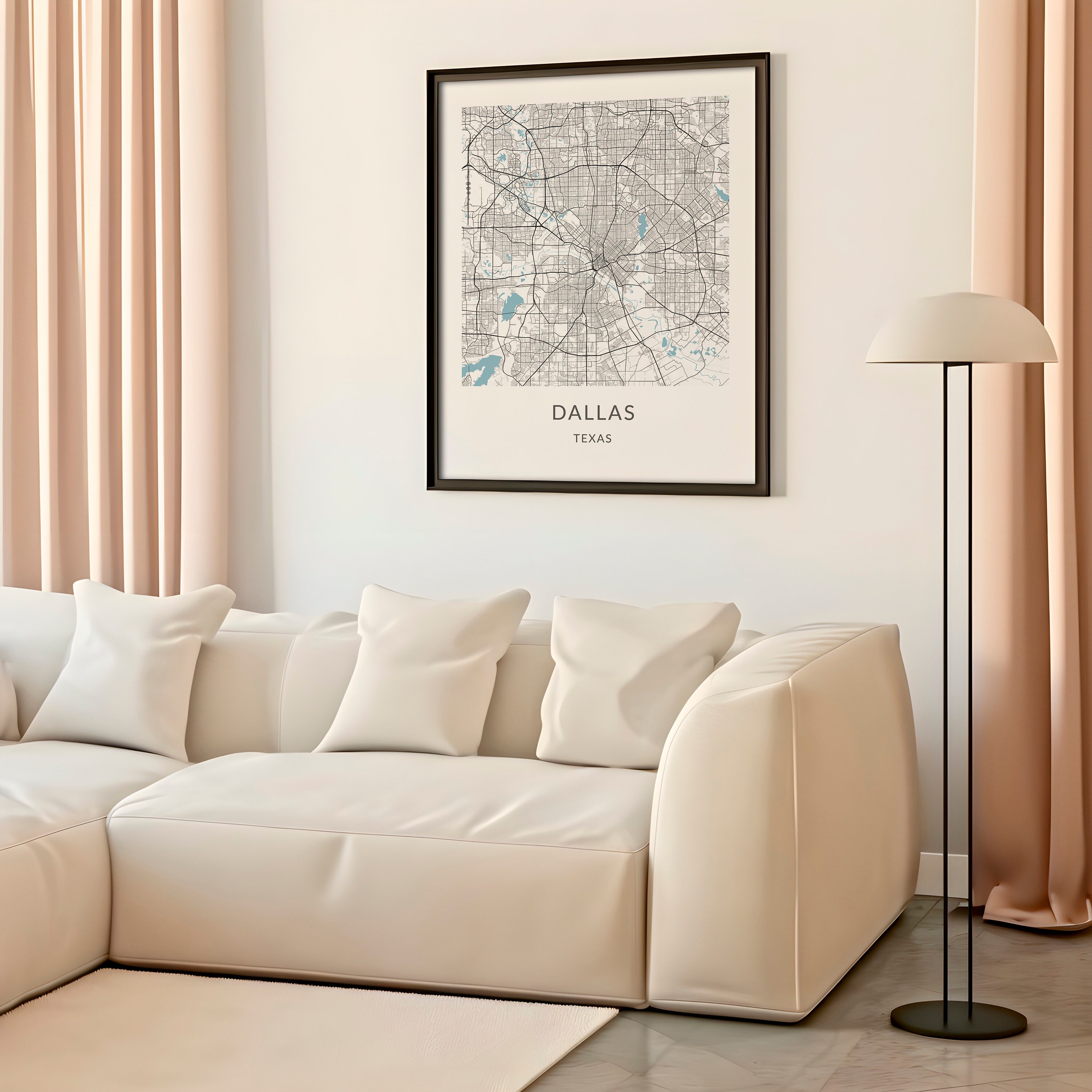 Dallas Map Print, Map Poster, Printable Map, City Map Print, Map Wall ...