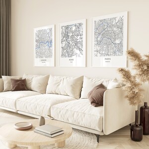 London, Paris, Rome Map Set - Printable Wall Art & City Posters, 3 ...