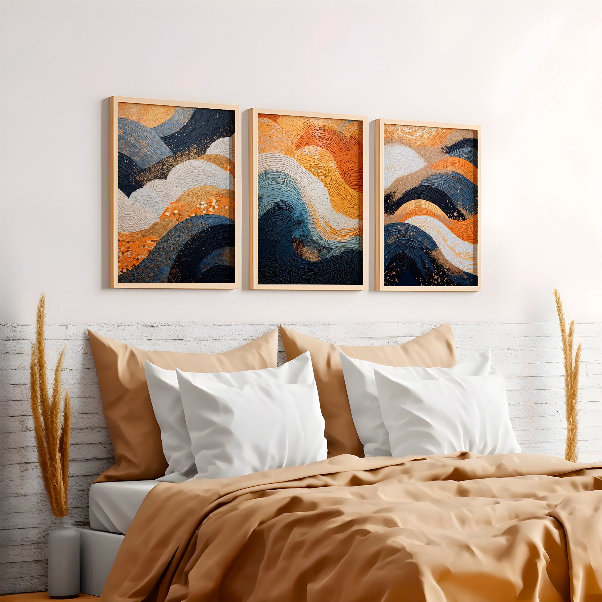 Textured Modern Abstract Wall Art Digital Prints Set of 3 - Etsy