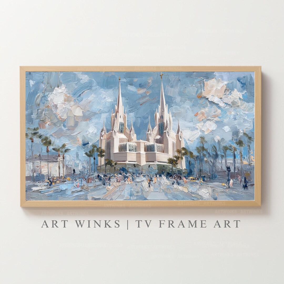 San Diego LDS Temple Frame TV Art Download, LDS Impressionist Religious ...