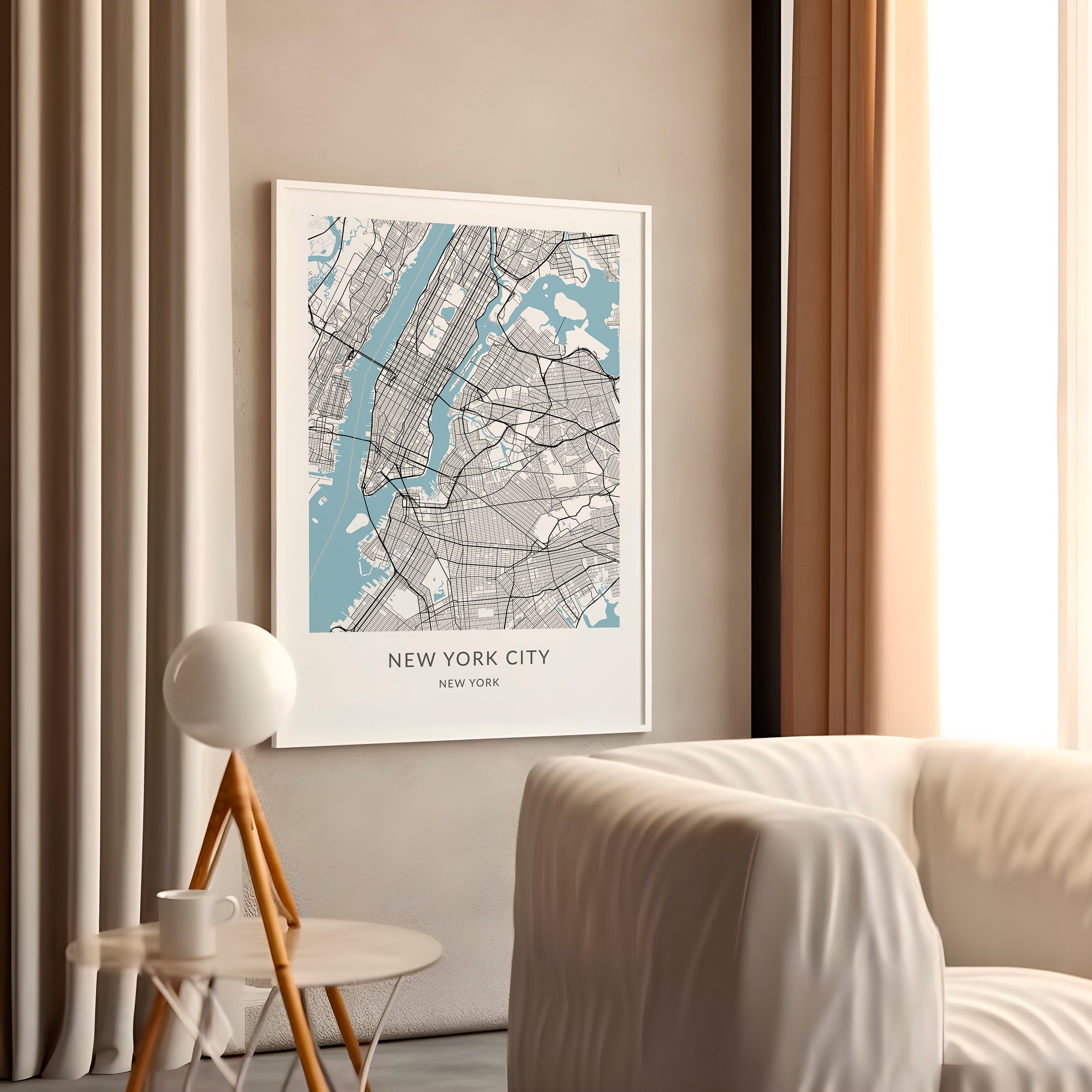 New York City Map Print, Map Poster, Printable Map, City Map Print, Map ...