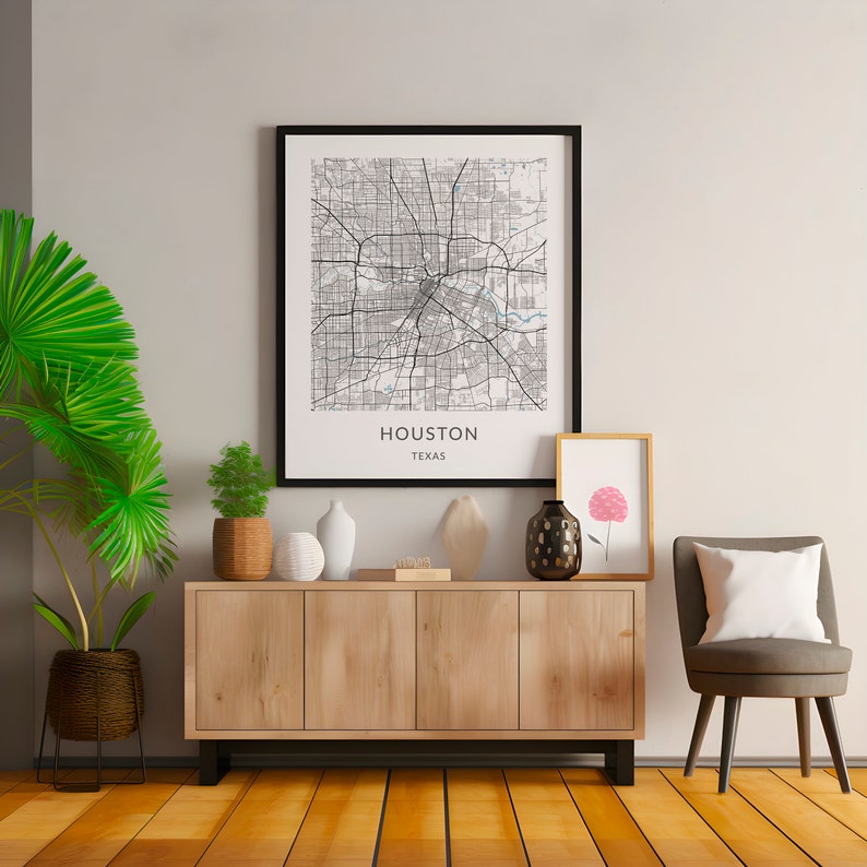 Houston Map Print, Map Poster, Printable Map, City Map Print, Map Wall ...