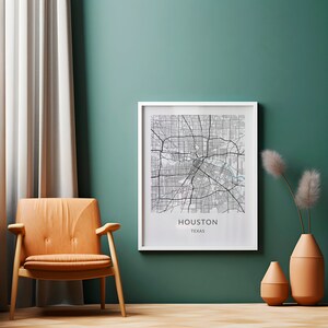 Houston Map Print, Map Poster, Printable Map, City Map Print, Map Wall ...