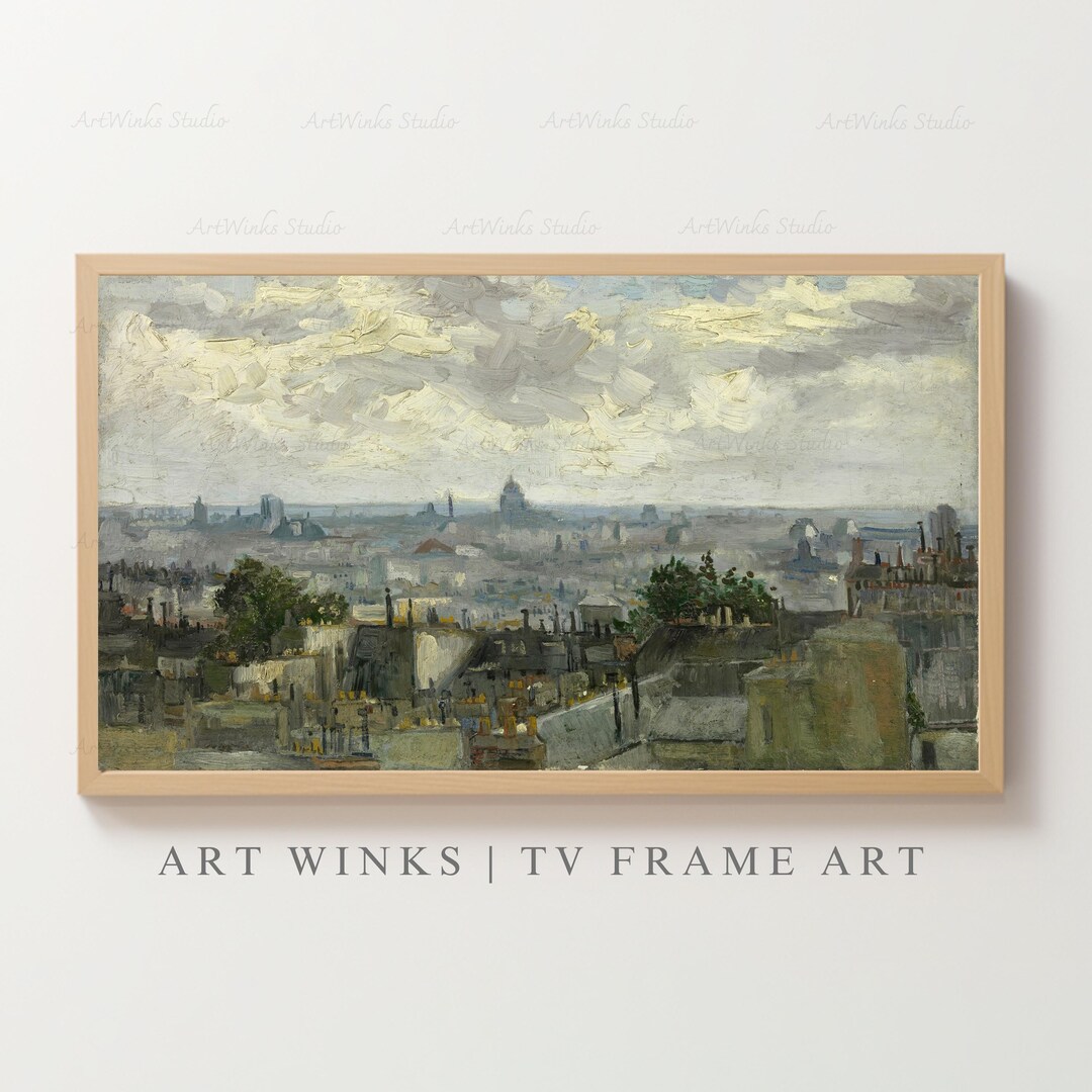 Frame TV Art, Vincent Van Gogh View of Paris 1886 Oil Painting, Vintage ...
