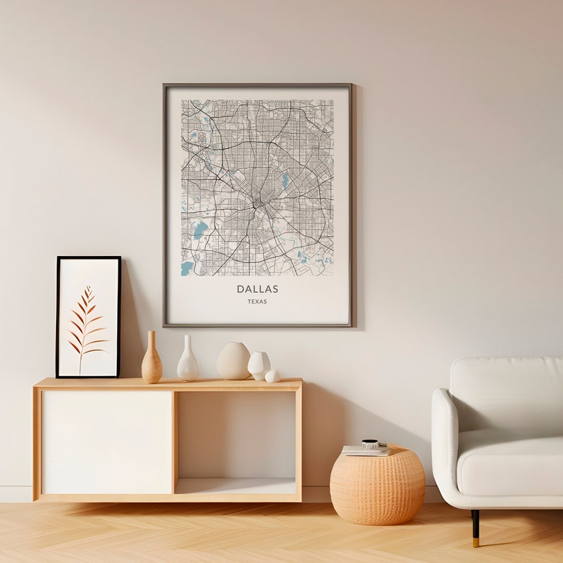 Dallas Map Print, Map Poster, Printable Map, City Map Print, Map Wall ...