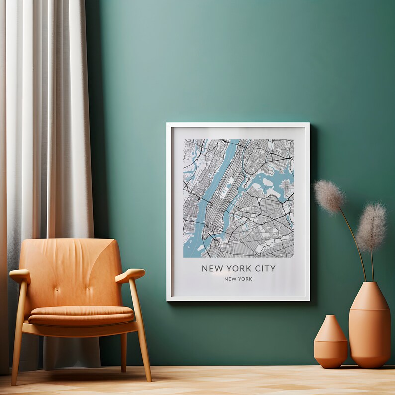 New York City Map Print, Map Poster, Printable Map, City Map Print, Map ...